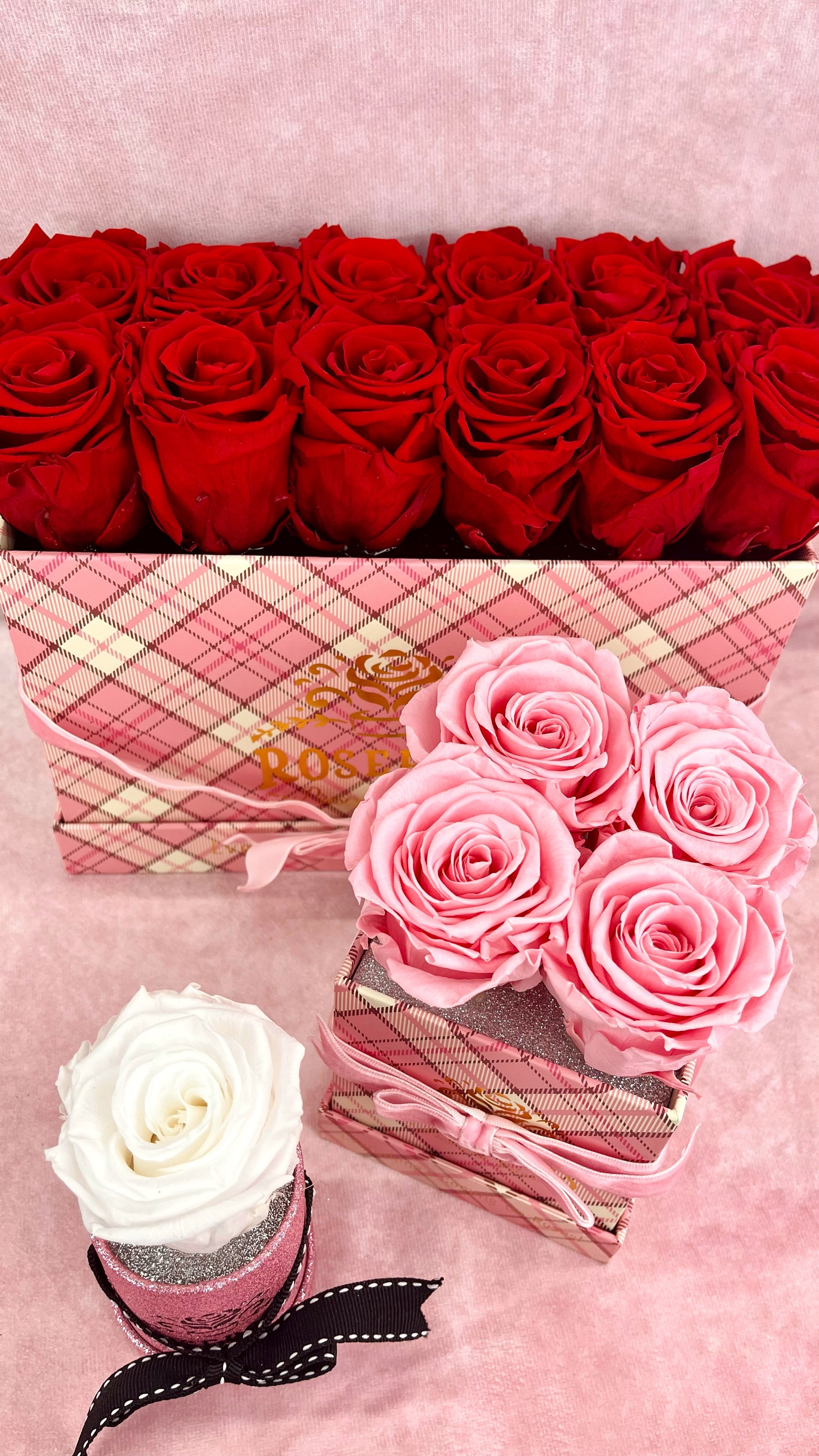The Plaid Collection - Elegant Plaid Boxes of Preserved Roses – Rosepops™
